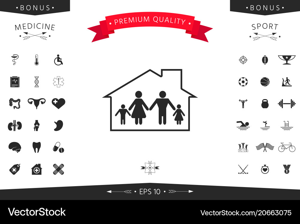Family home icon Royalty Free Vector Image - VectorStock