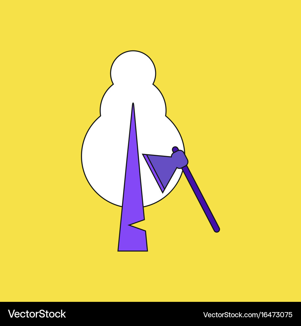 Flat icon design collection chopping wood Vector Image