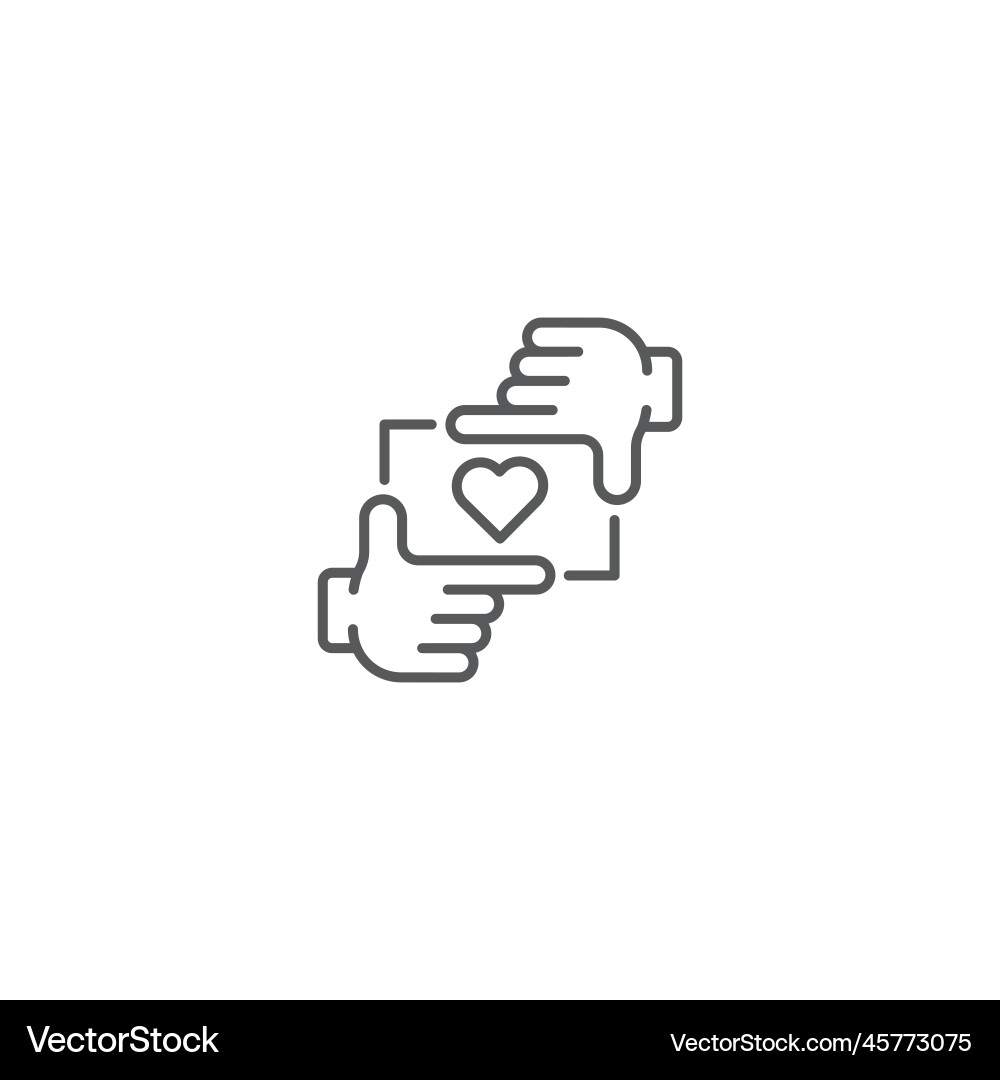 Gesture hand like camera see love or beautiful Vector Image