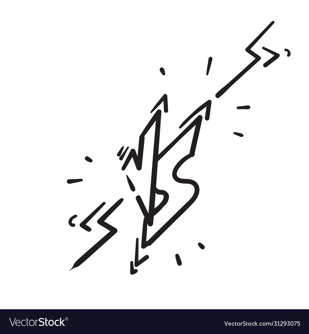 Hand drawn comics vs frame versus lightning ray Vector Image Hand drawn comics vs frame versus lightning ray Vector Image