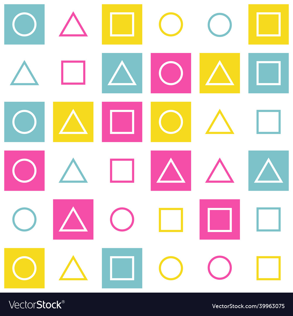 Matching pairs geometry game memory training Vector Image