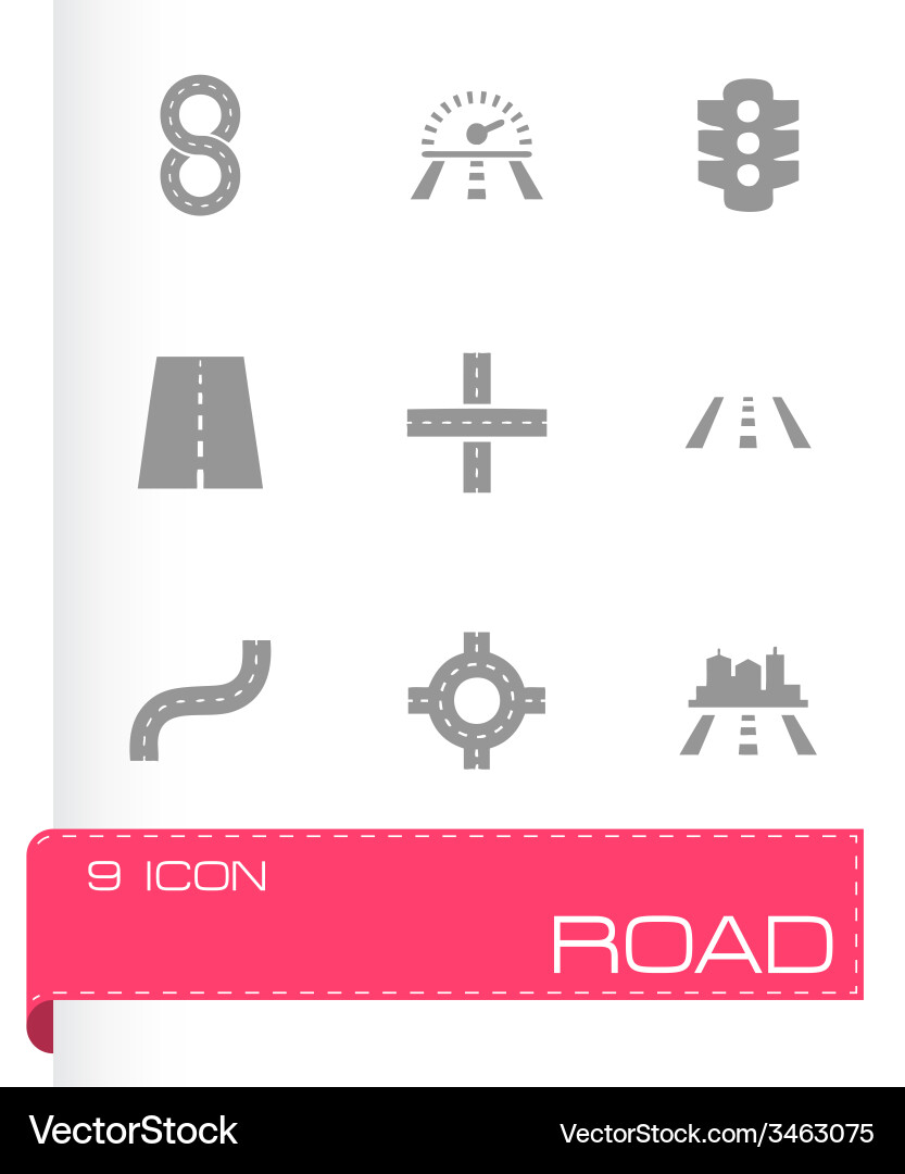 Road icon set Royalty Free Vector Image - VectorStock
