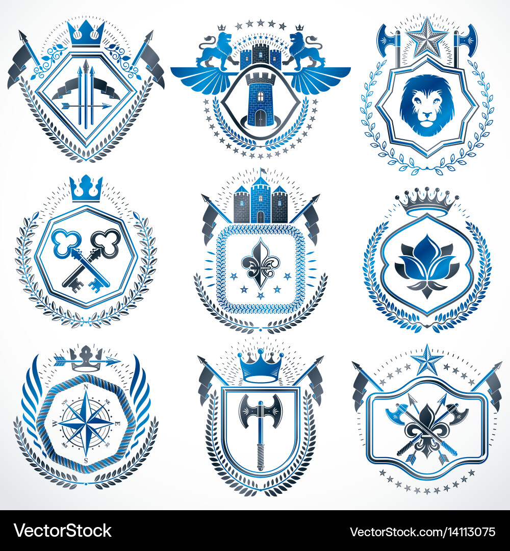 Set retro vintage insignias created Royalty Free Vector