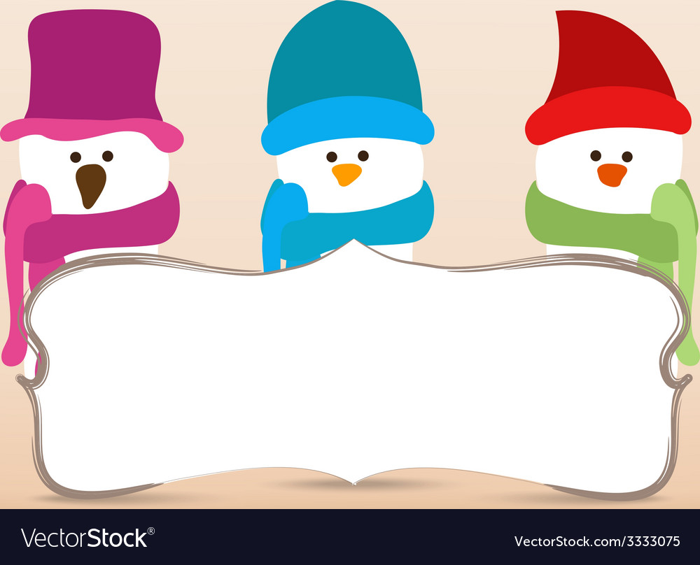 Snowman banner Royalty Free Vector Image - VectorStock