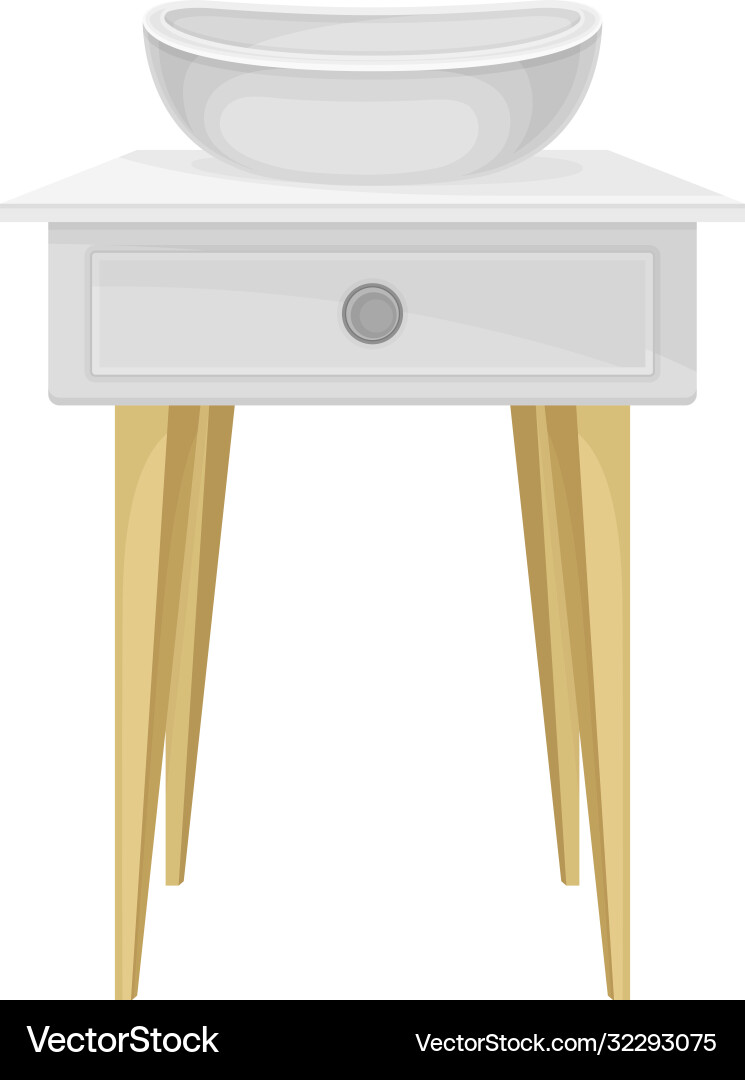 White bathroom sink basin with tap isolated Vector Image