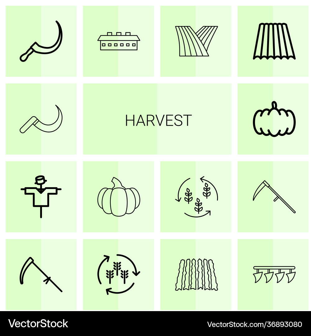 14 harvest icons Royalty Free Vector Image - VectorStock