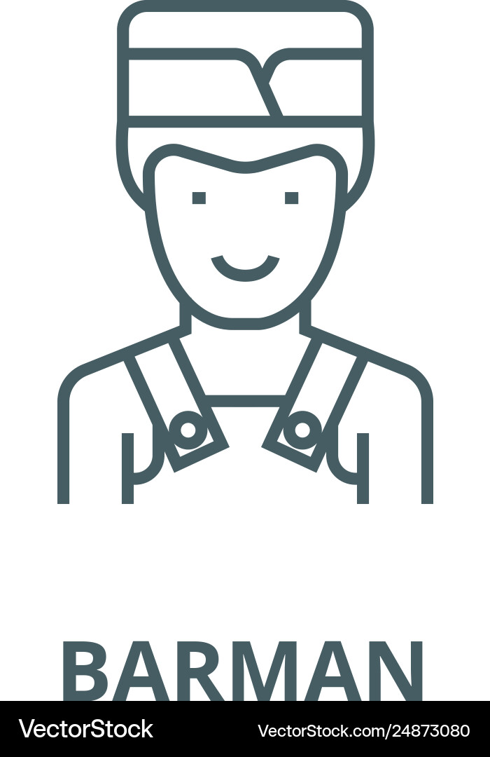 Barman line icon outline sign Royalty Free Vector Image
