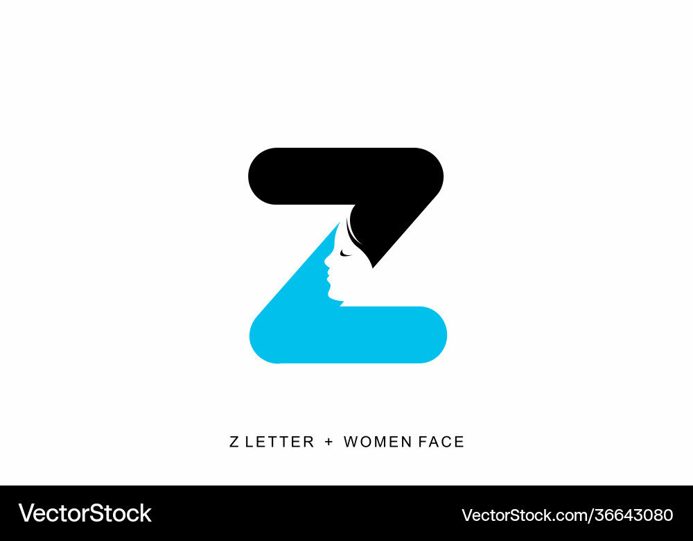 Black and blue color z initial letter Royalty Free Vector