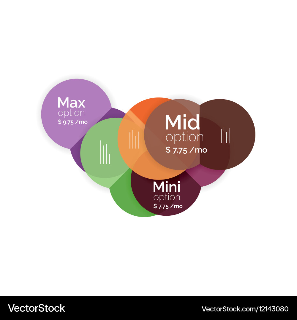 Circle business option diagrams Royalty Free Vector Image