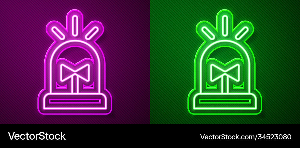 Glowing neon line flasher siren icon isolated Vector Image