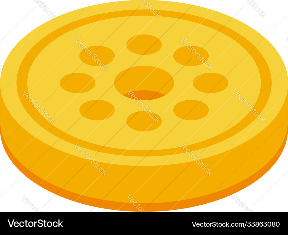 Gold reward token icon isometric style Royalty Free Vector