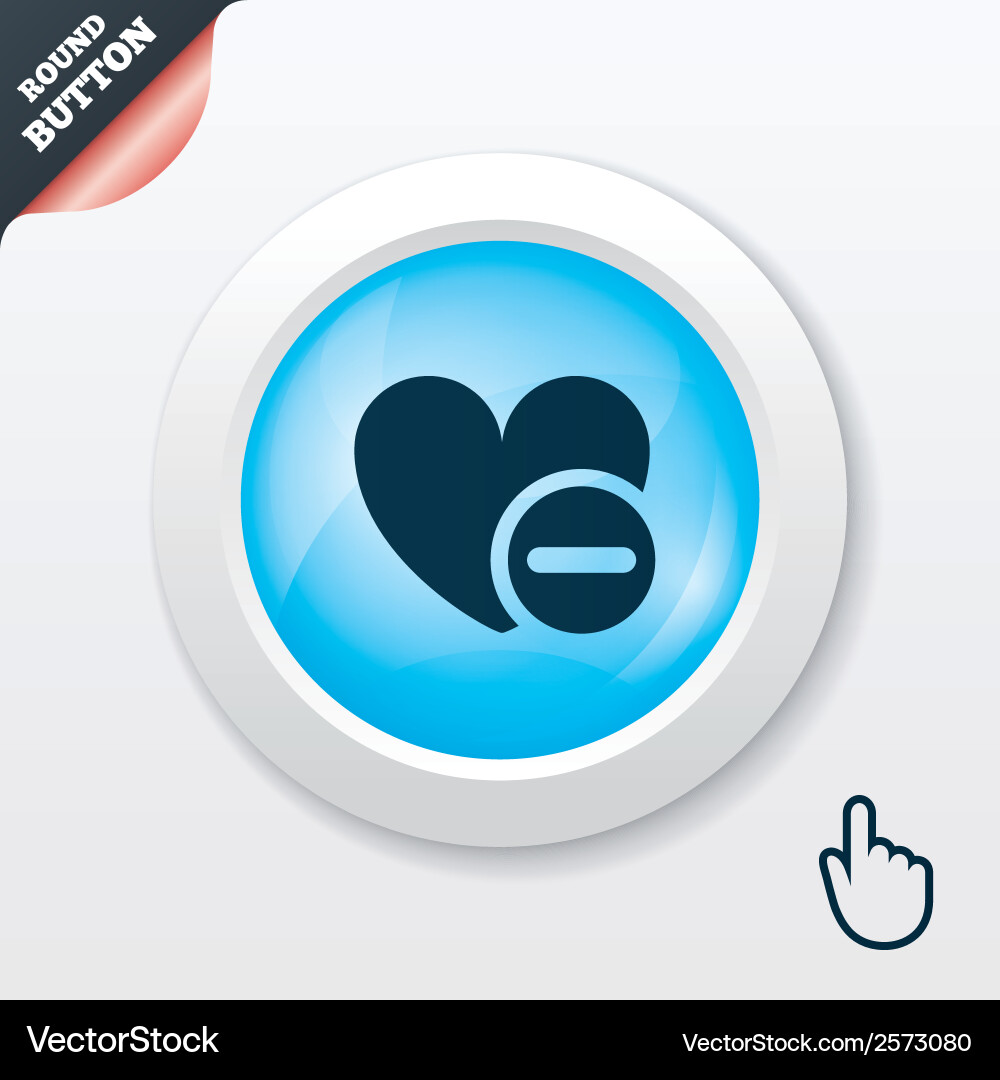 Heart sign icon remove lover symbol Royalty Free Vector