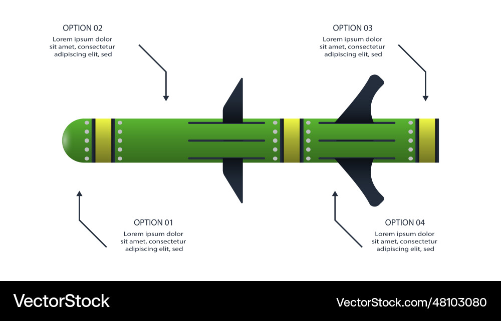 Military concept for infographic with 4 steps Vector Image