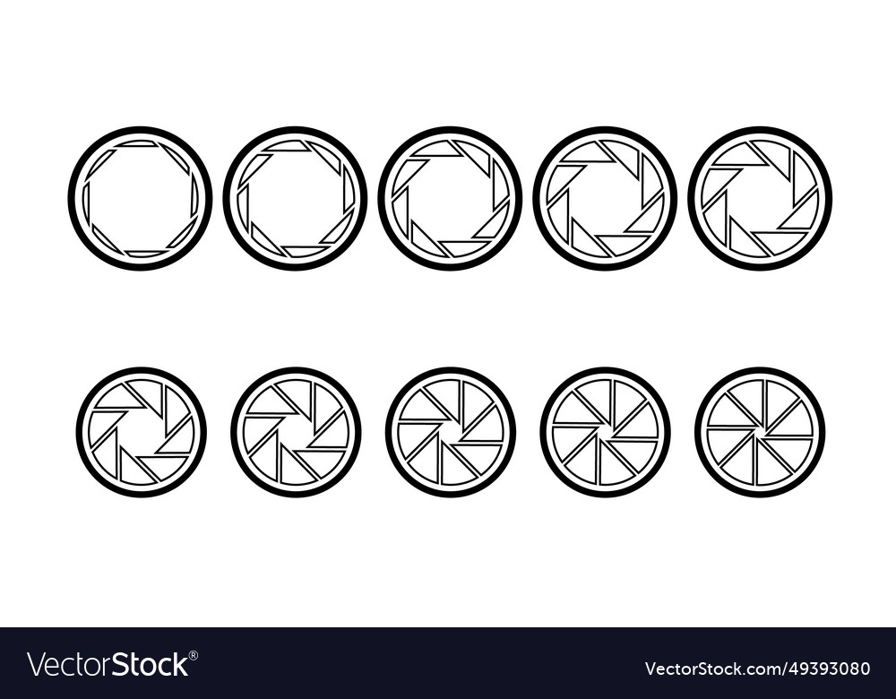 Shutter camera aperture lens icon shutter Vector Image