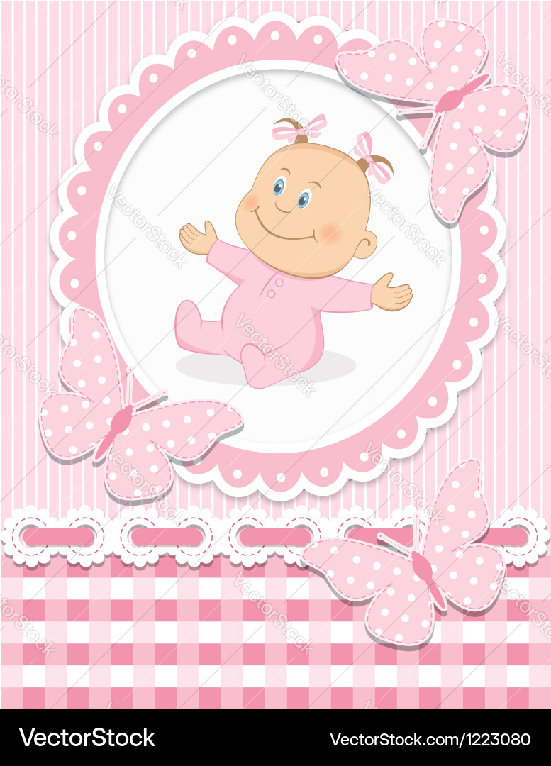 Smiling baby girl Royalty Free Vector Image - VectorStock