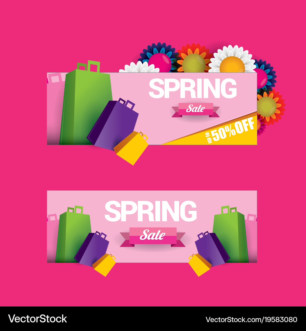 Spring sale design template banner or tag Vector Image
