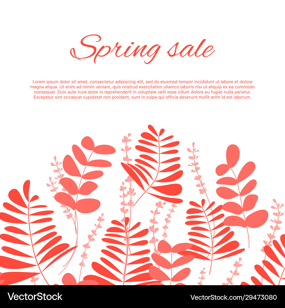 Spring sale typography banner with flowers Vector Image