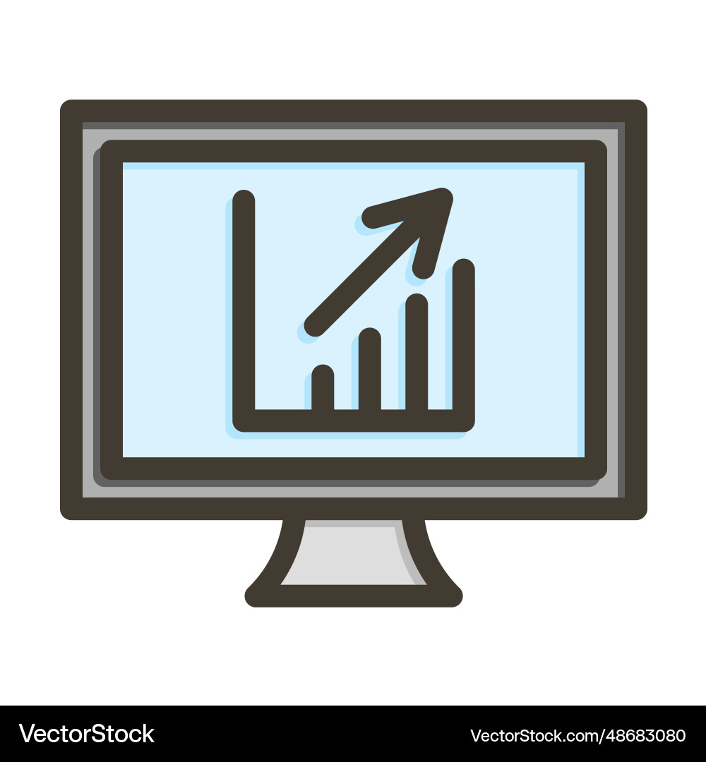 Stock market thick line filled colors icon Vector Image