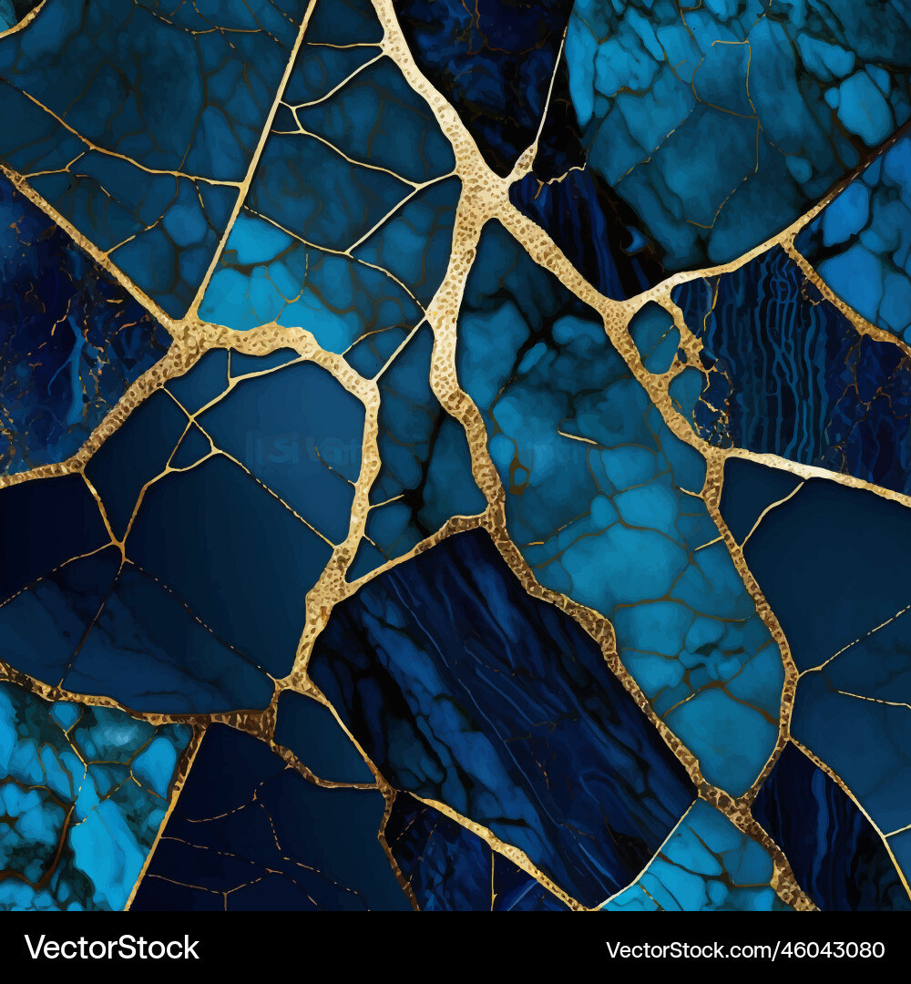 Trendy 3d cobalt blue stone abstract marbled Vector Image