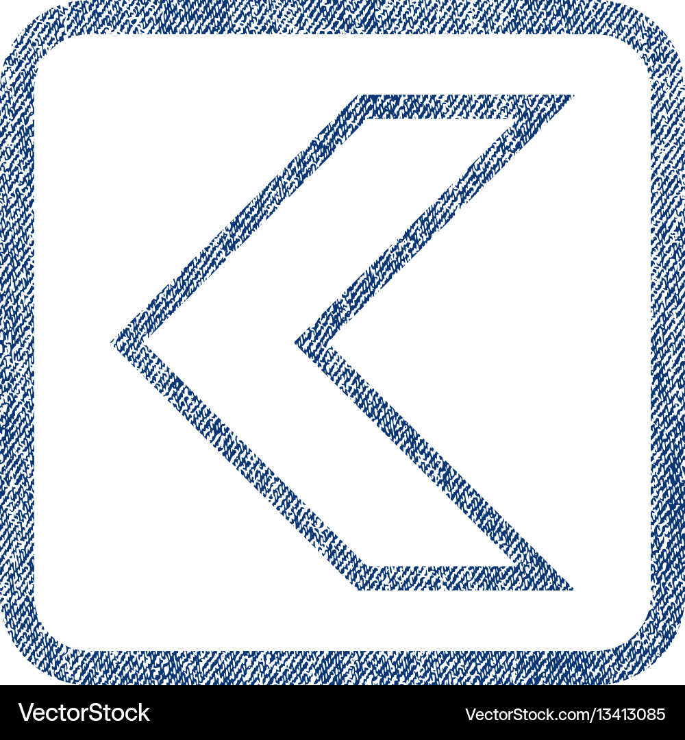 Arrowhead left fabric textured icon Royalty Free Vector