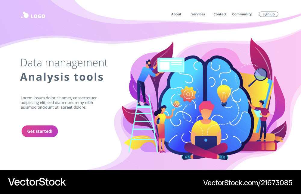 Business intelligence concept landing page Vector Image