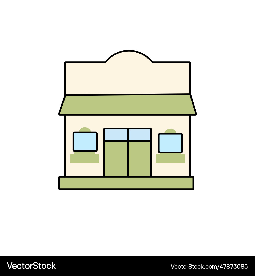 Cartoon shop building icon store flat design Vector Image