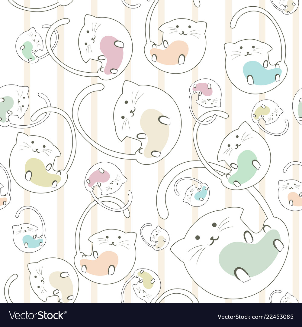 Cat seamless pattern Royalty Free Vector Image
