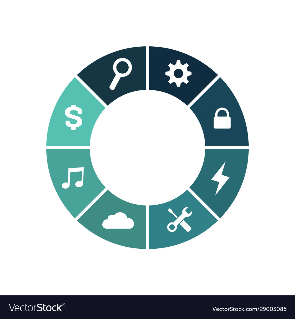 Circle chart infographic template with arrows Vector Image Circle chart infographic template with arrows Vector Image