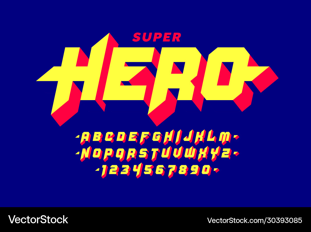 Comics style super hero font capital alphabet Vector Image