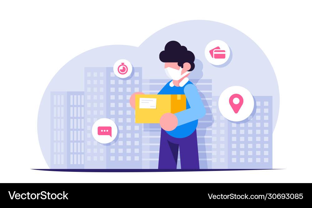 Delivery goods during an epidemic or isolation Vector Image