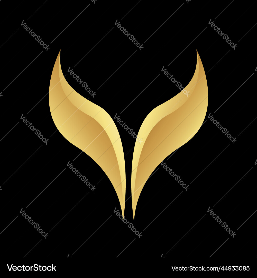 Golden glossy fish tail on a black background Vector Image