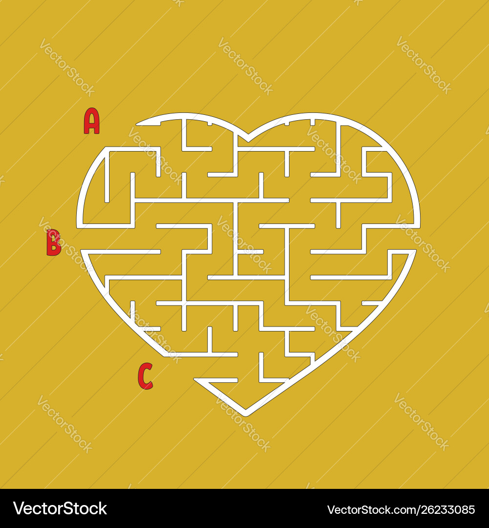 Labyrinth in shape a heart game for kids Vector Image