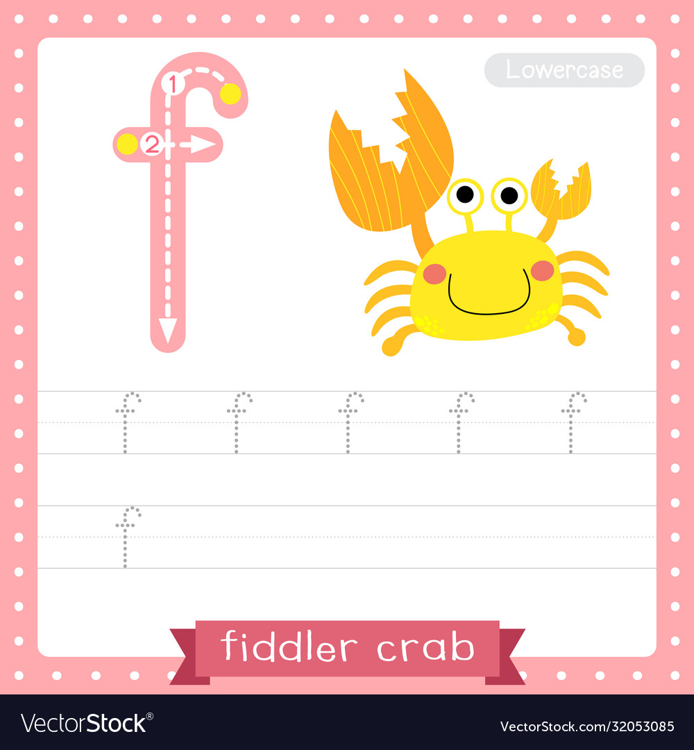 Letter F Lowercase Tracing Practice Worksheet Vector Image