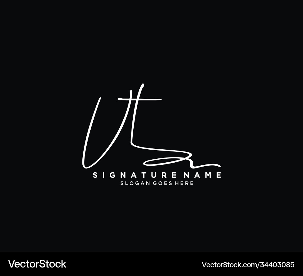 Letter vt signature logo template Royalty Free Vector Image
