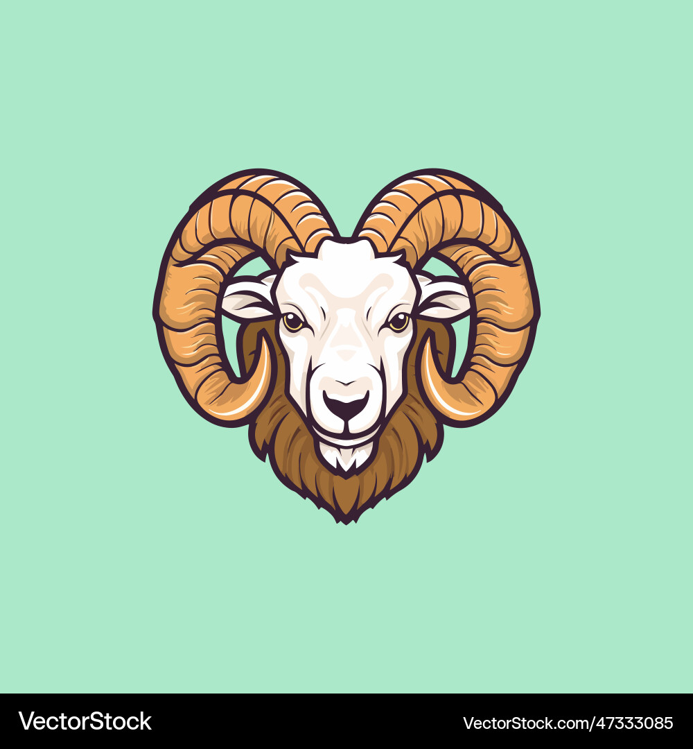 Mascot template with head of a ram Royalty Free Vector Image