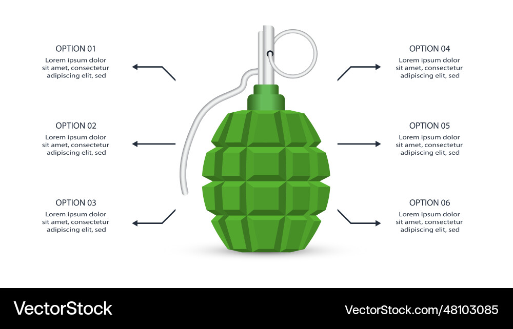 Military concept for infographic with 6 steps Vector Image