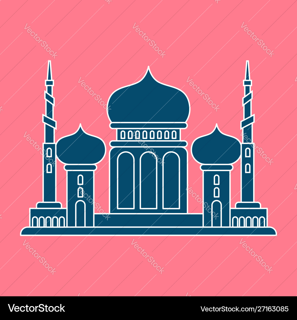 Mosque islamic religious building for muslim Vector Image