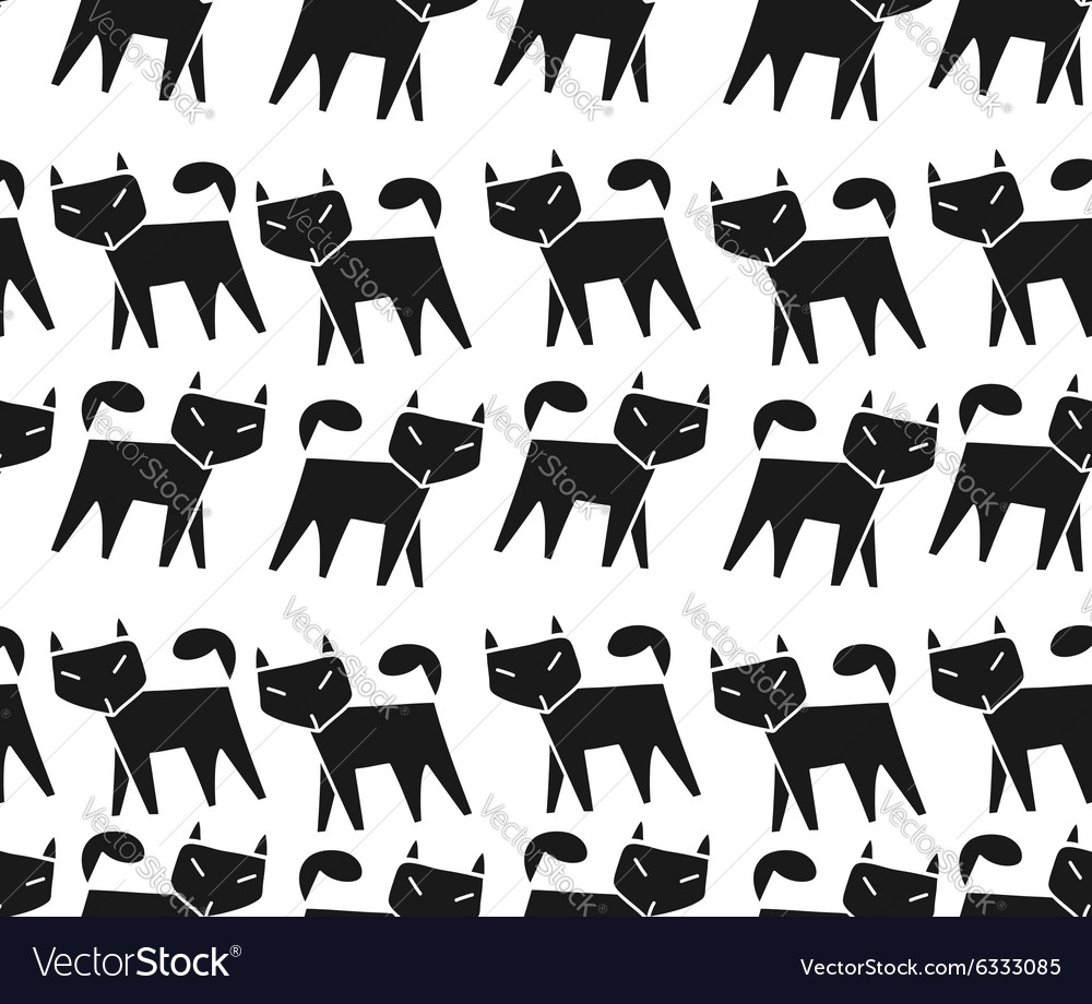 Pattern black cat Royalty Free Vector Image - VectorStock