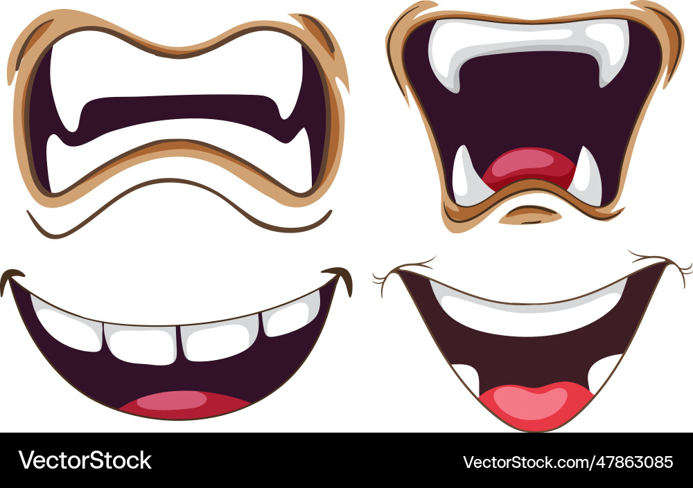 Set of human mouth Royalty Free Vector Image - VectorStock