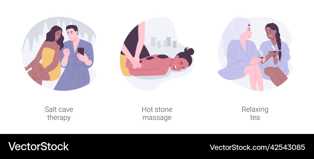 Wellness and spa rituals isolated cartoon Vector Image