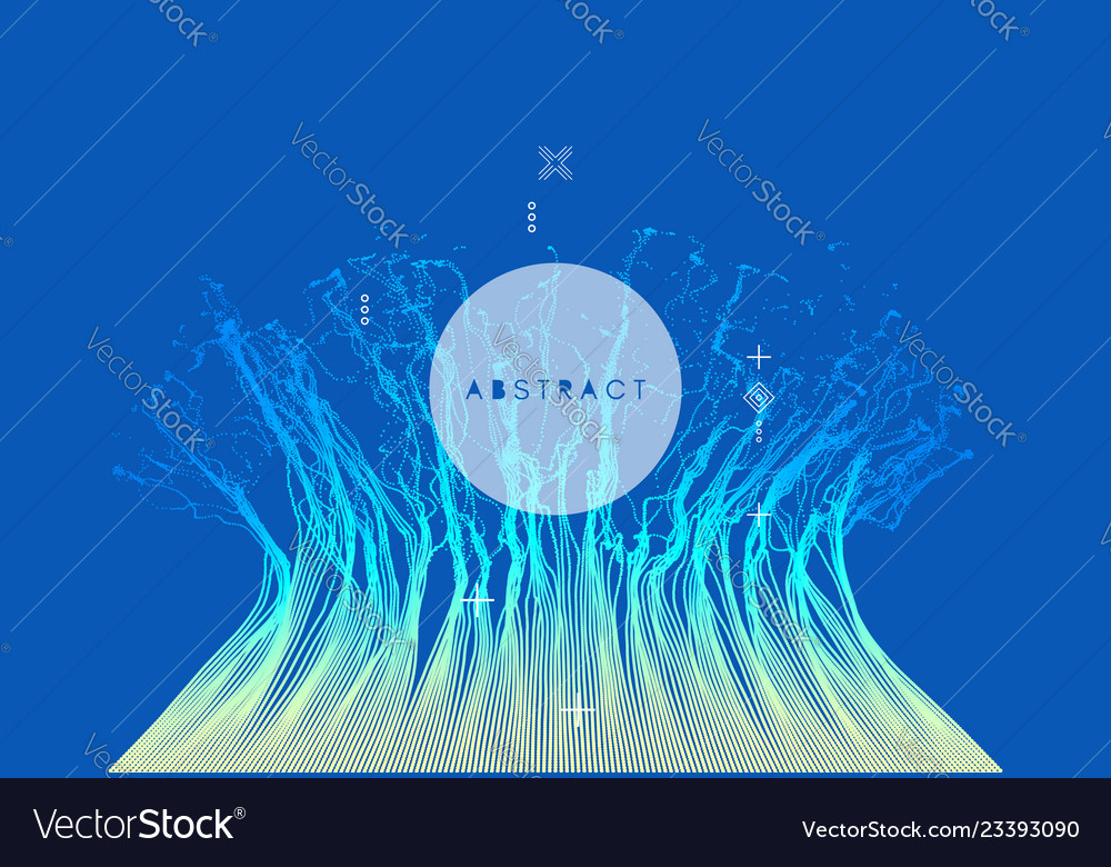 Array with dynamic emitted particles water splash Vector Image
