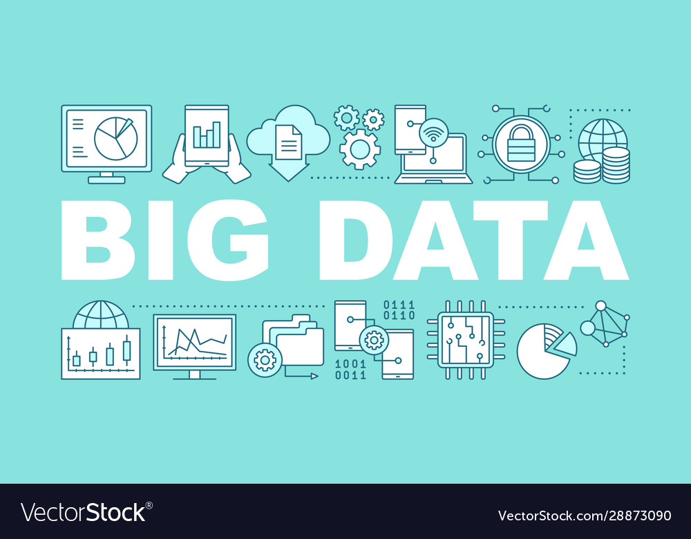 Big data word concepts banner Royalty Free Vector Image