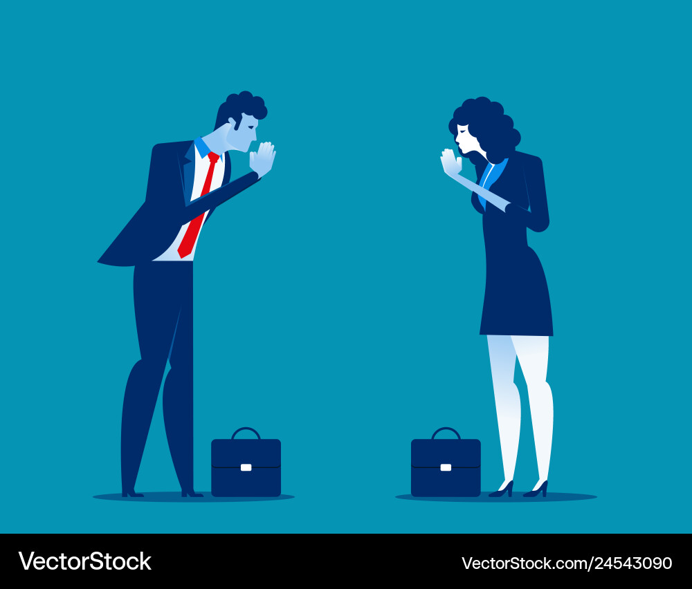 Business partners pay respect hands greeting Vector Image