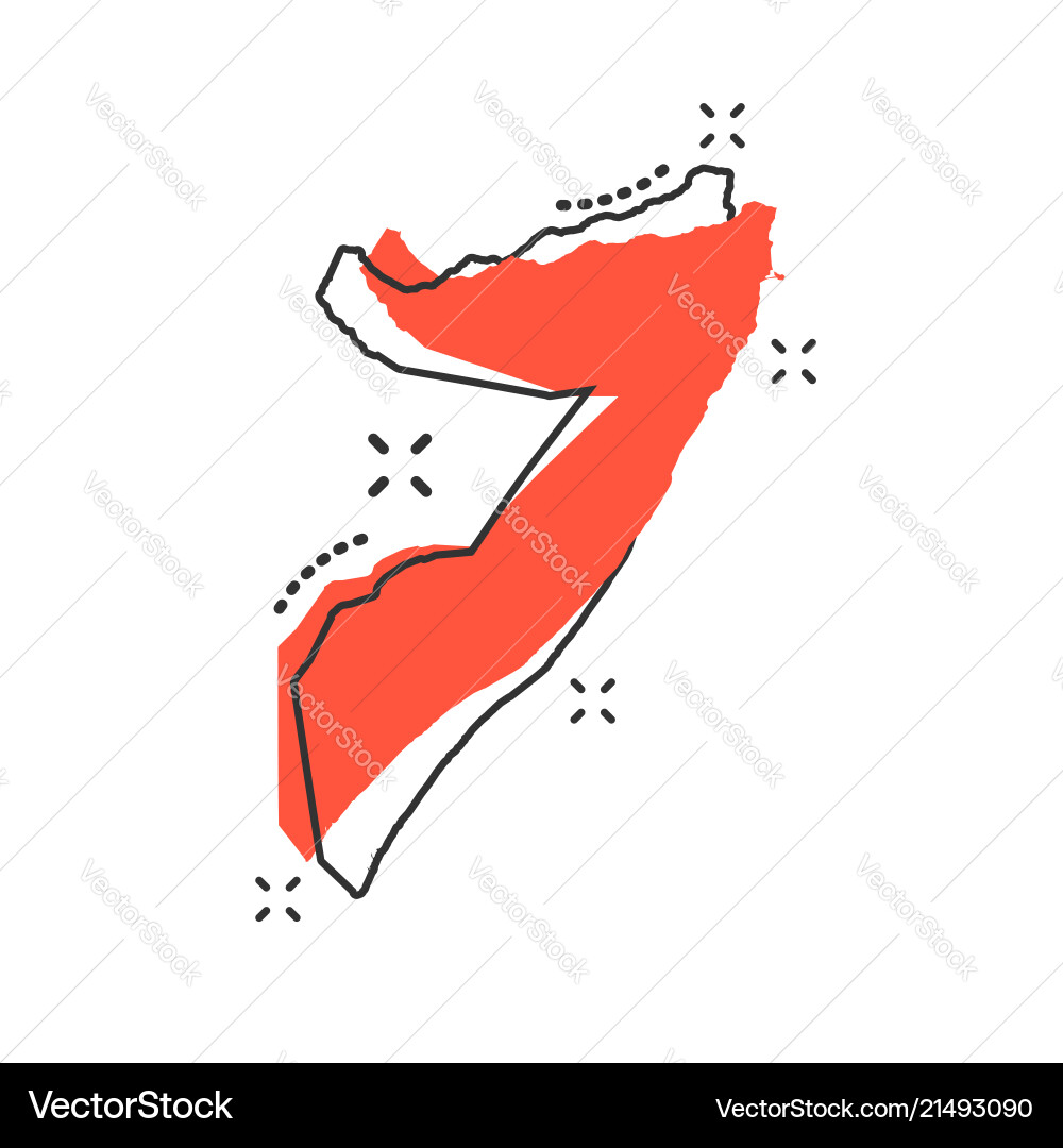 Cartoon somalia map icon in comic style somalia Vector Image