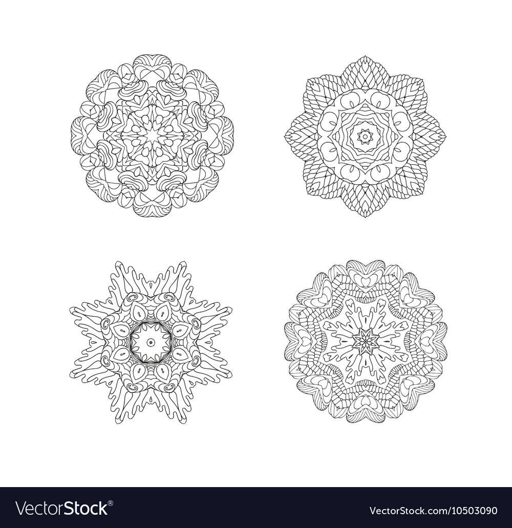 Circular pattern set Royalty Free Vector Image