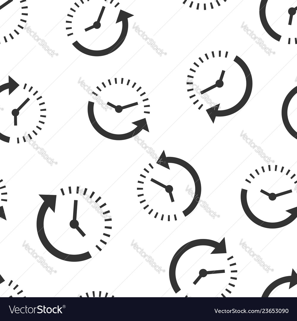 Clock countdown icon seamless pattern background Vector Image