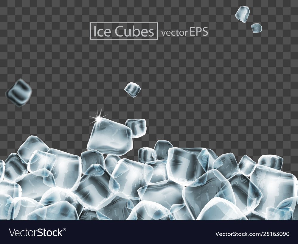 Cubes ice with effect transparency Royalty Free Vector Image