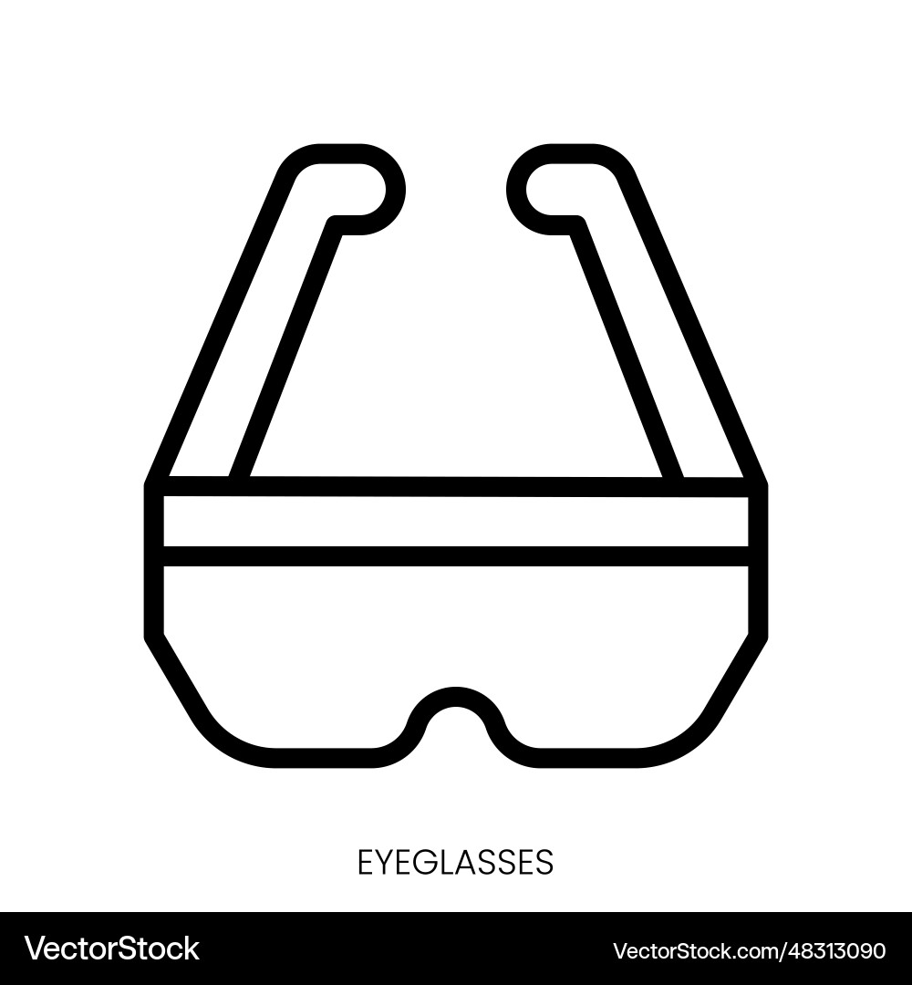 Eyeglasses icon line art style design isolated Vector Image
