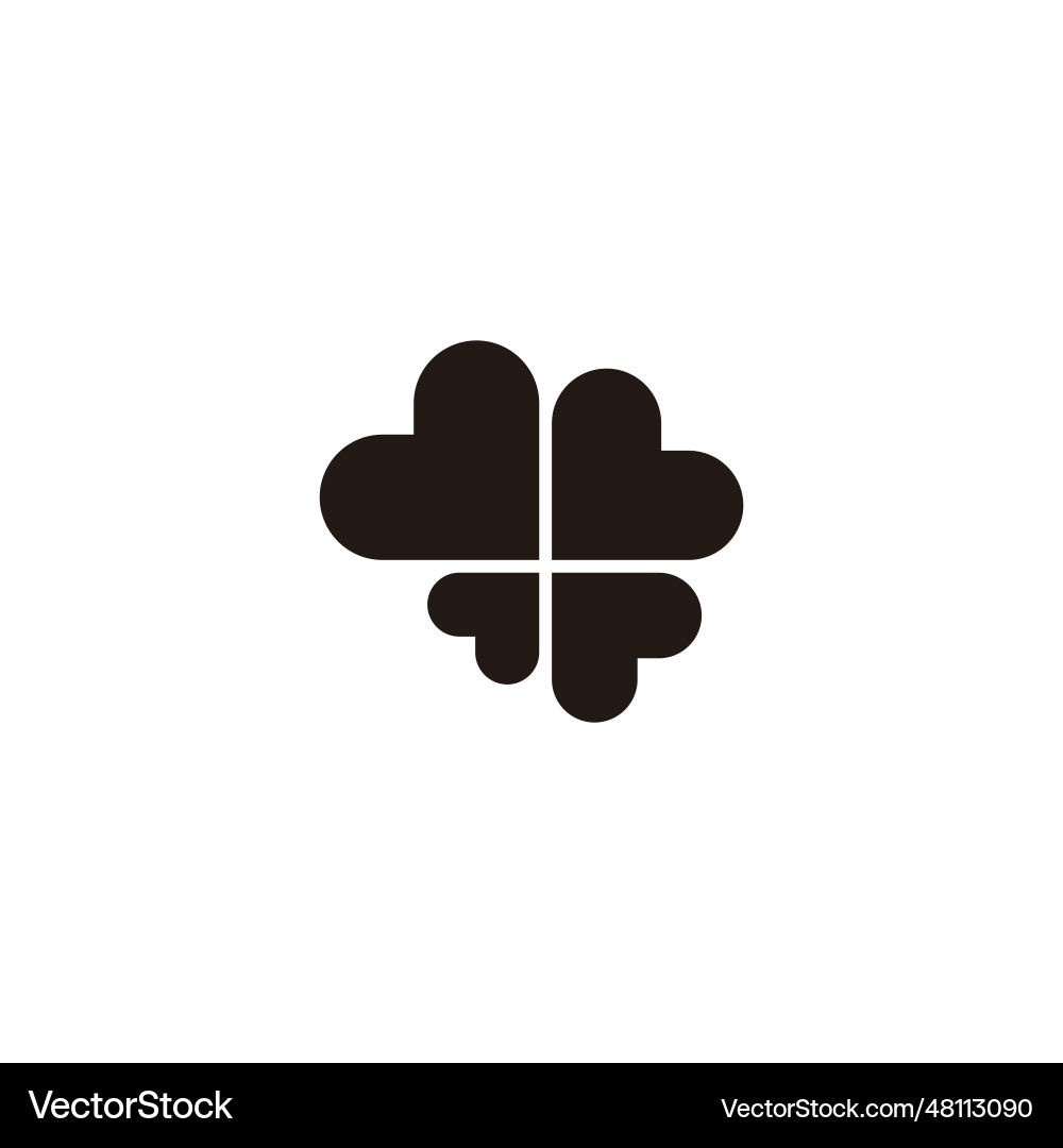 Four hearts window geometric symbol simple logo Vector Image