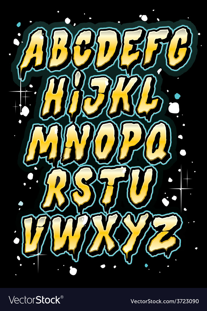Hand drawn comics style lettering font alphabet Vector Image Hand drawn comics style lettering font alphabet Vector Image